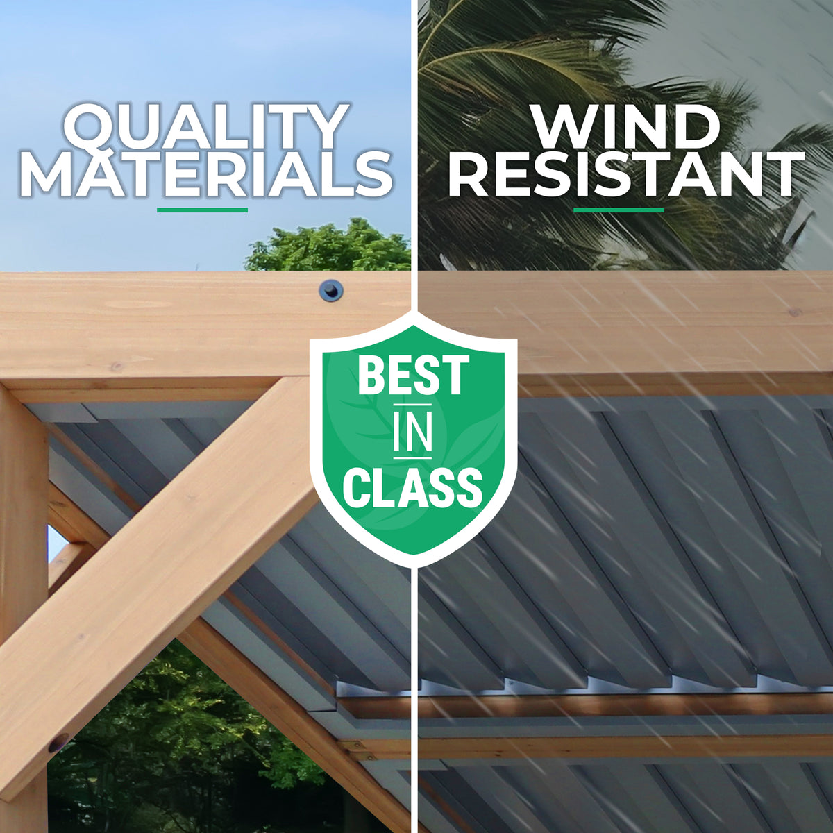 10 x 12 Meridian Wooden Louvered Pergola