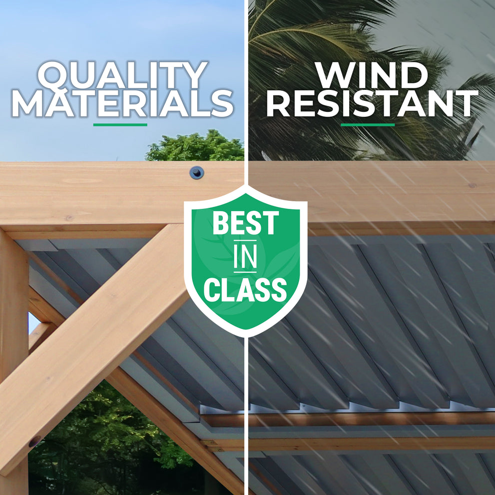 10 x 12 Meridian Wooden Louvered Pergola