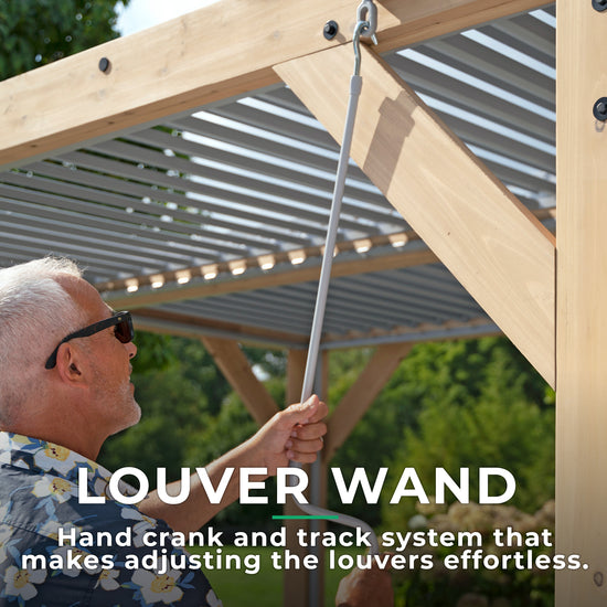 10 x 12 Meridian Wooden Louvered Pergola