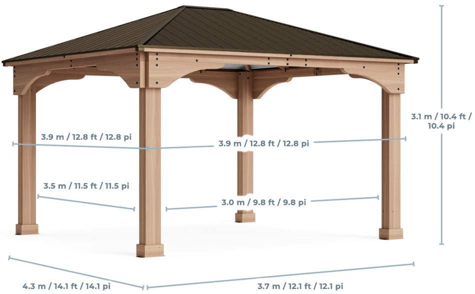12 x 14 Grand Gazebo with Aluminum Roof (Costco)