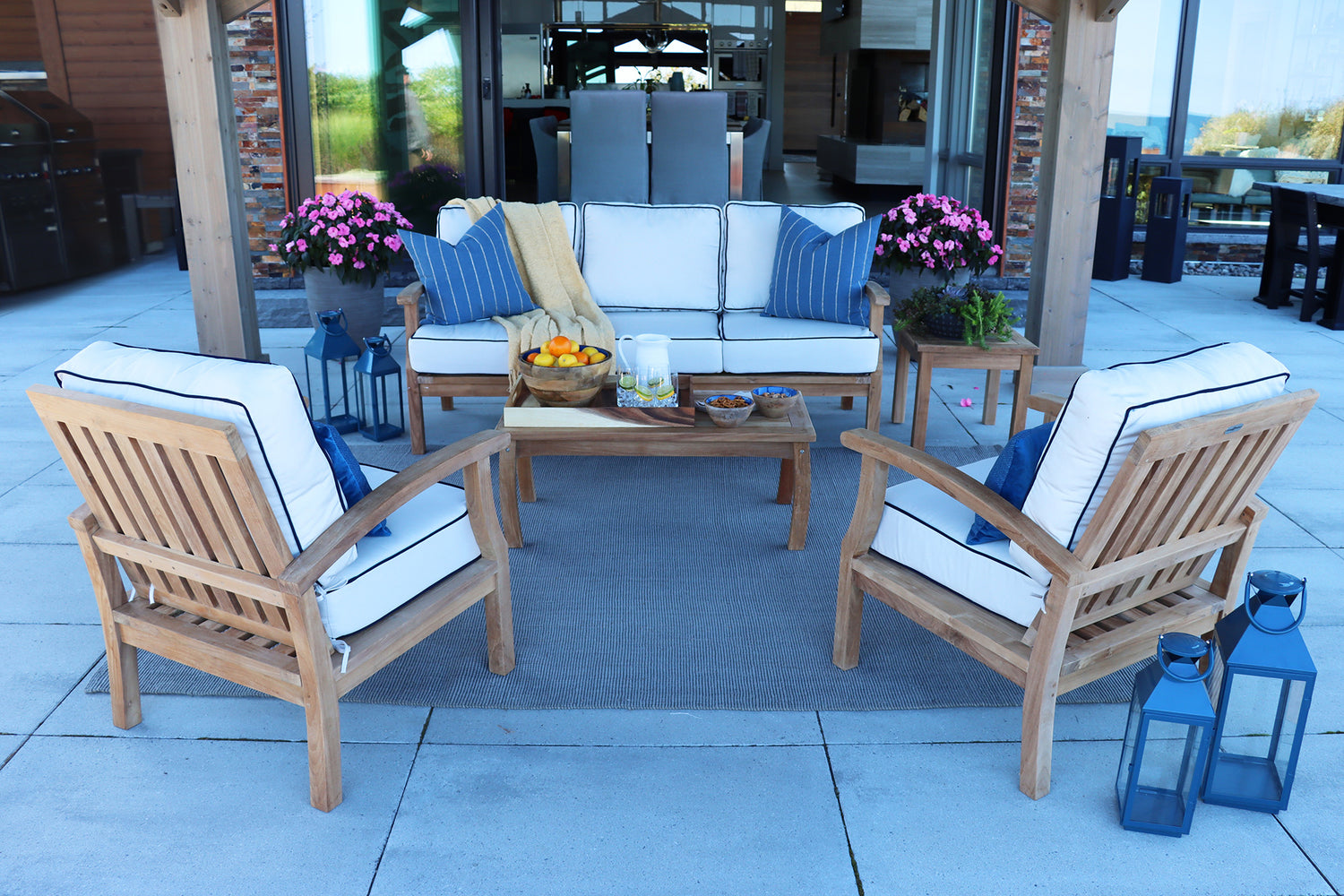 16 x 14 Timber Pavilion Bundle with 4pc Teak Sofa Set