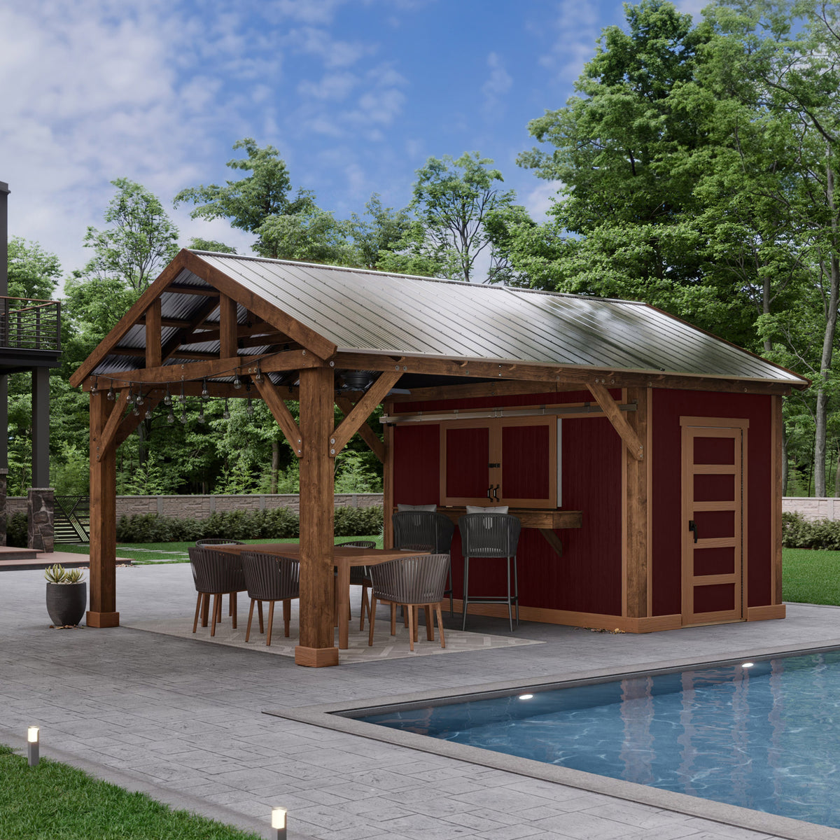 Bar Shed Pavilion | Oakley 14x19 Shed | Yardistry