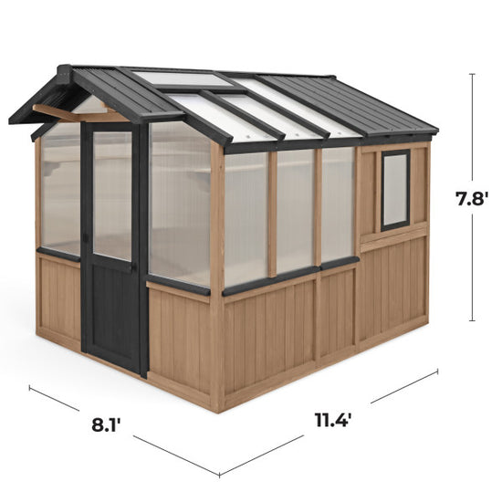 8.1 x 11.4 Obsidian Greenhouse & Storage Shed